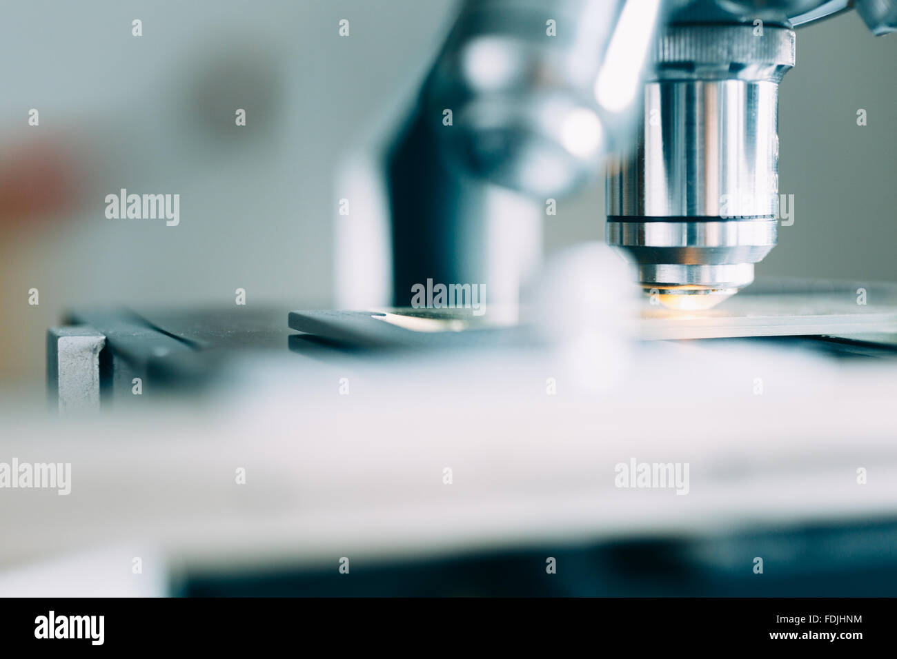 Microscope in Laboratory Stock Photo - Alamy