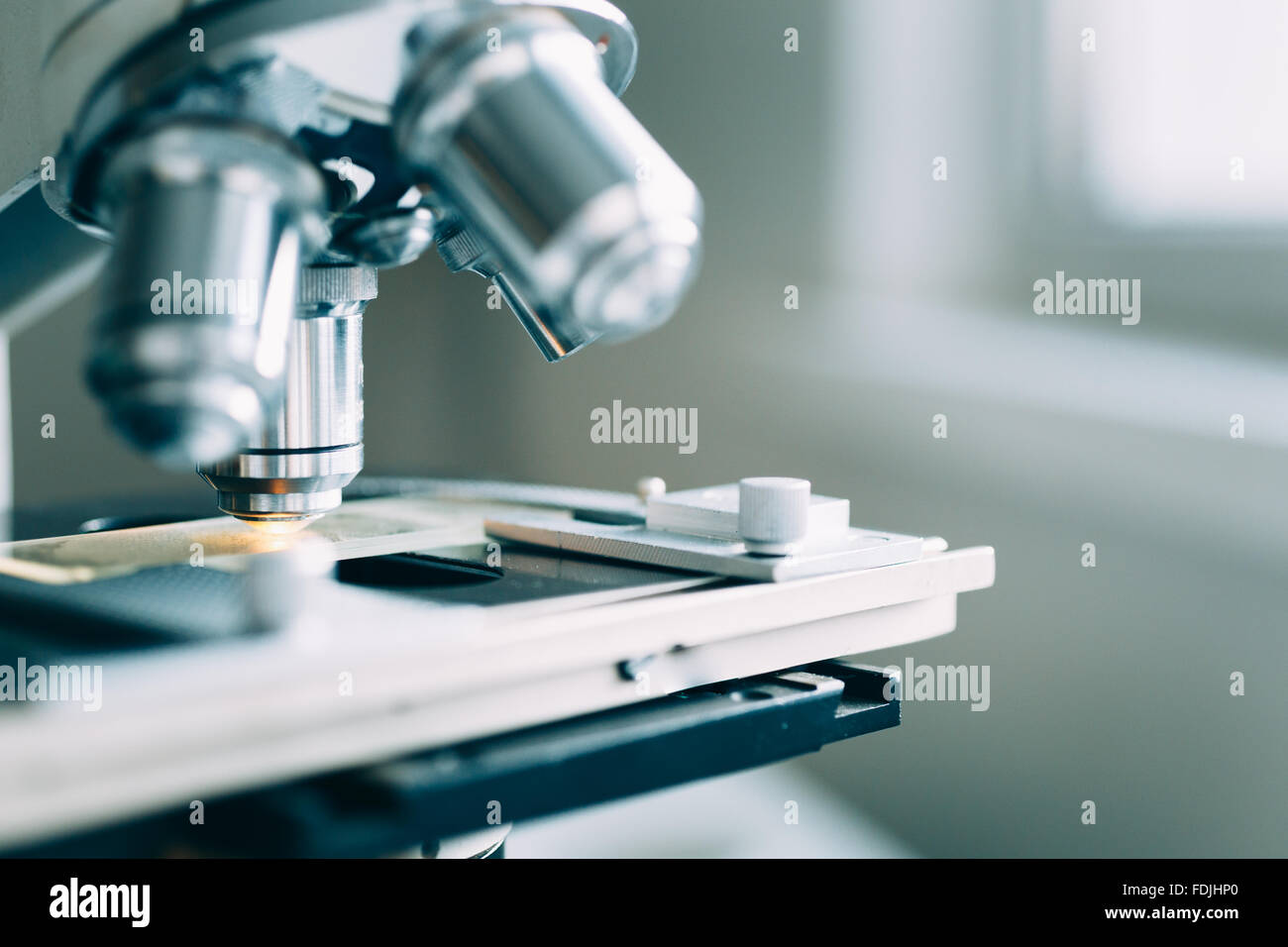 Microscope in Laboratory Stock Photo - Alamy