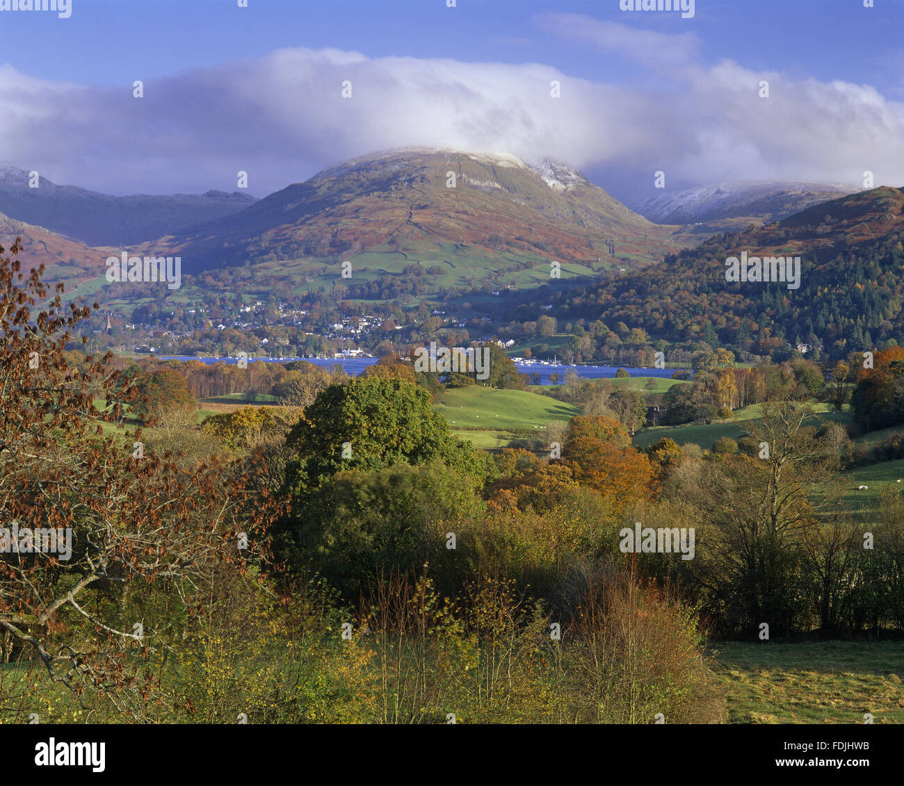 From High Wray Farm looking to the northern end of Windermere, Lake ...