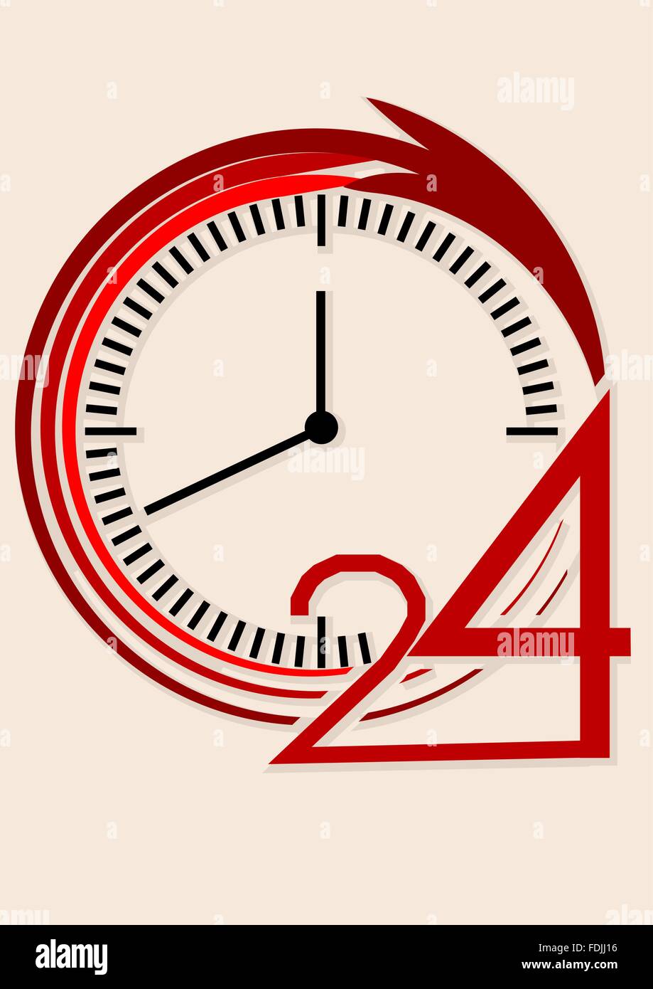 clock and 24 hour icon on biedge background Stock Vector Image & Art ...
