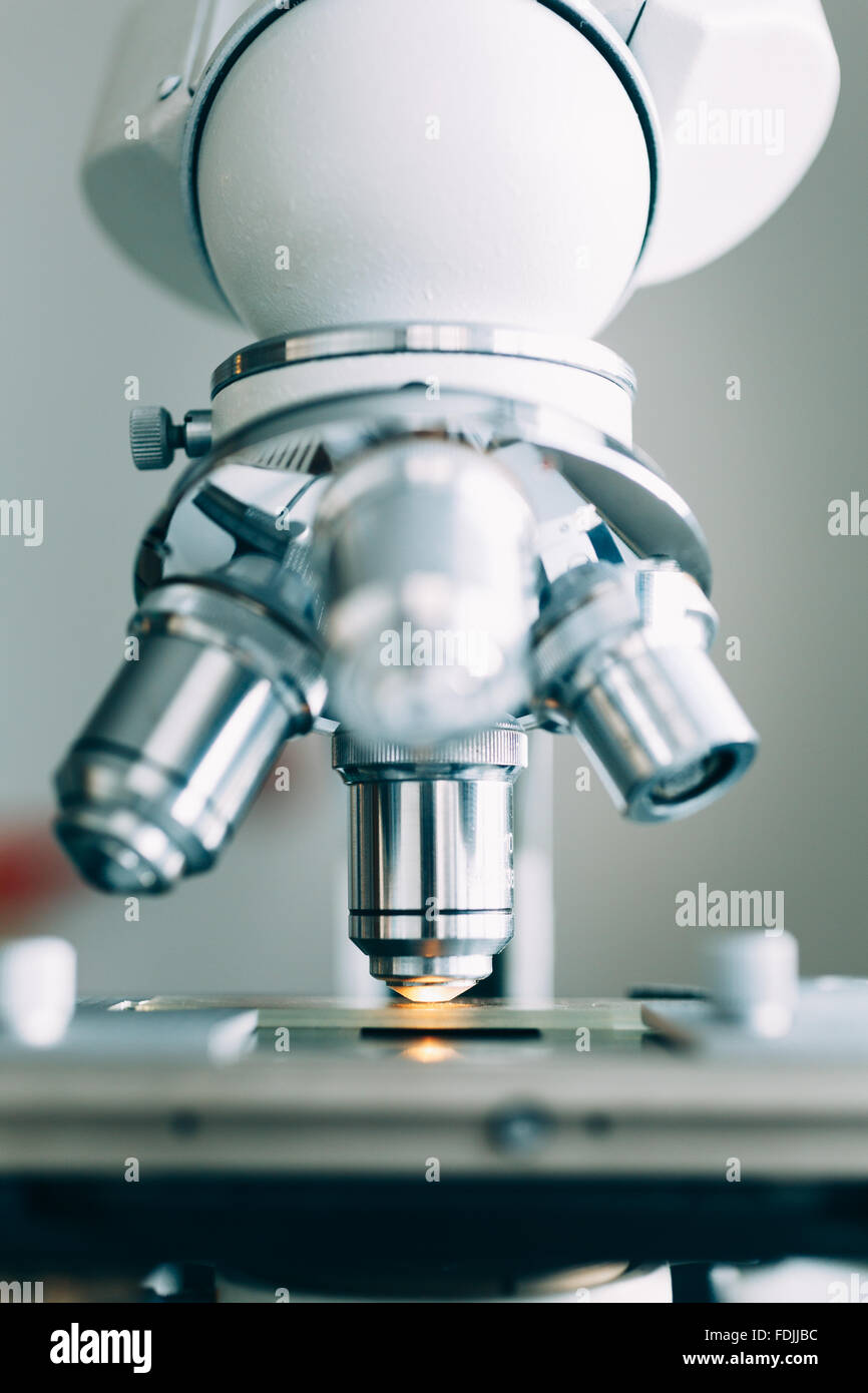 Microscope in Laboratory Stock Photo - Alamy