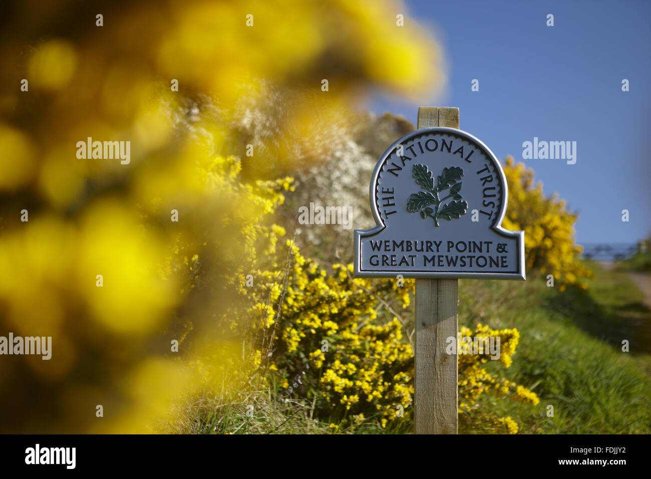 The National Trust omega sign for Wembury Point and Great Mewstone ...