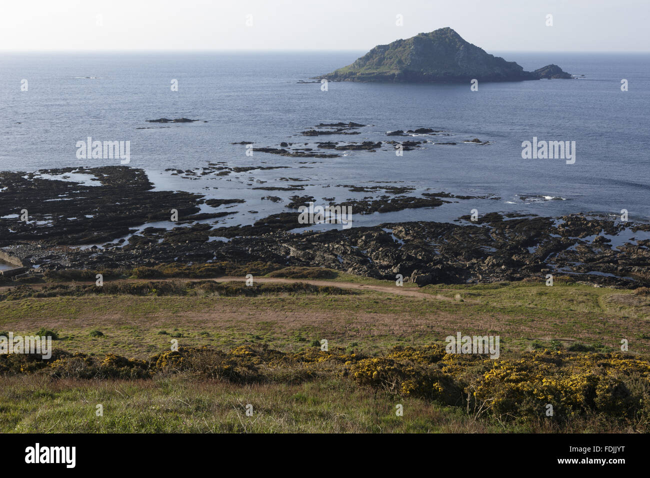 The view from Wembury Point, near Plymouth, Devon with the Great Mew ...