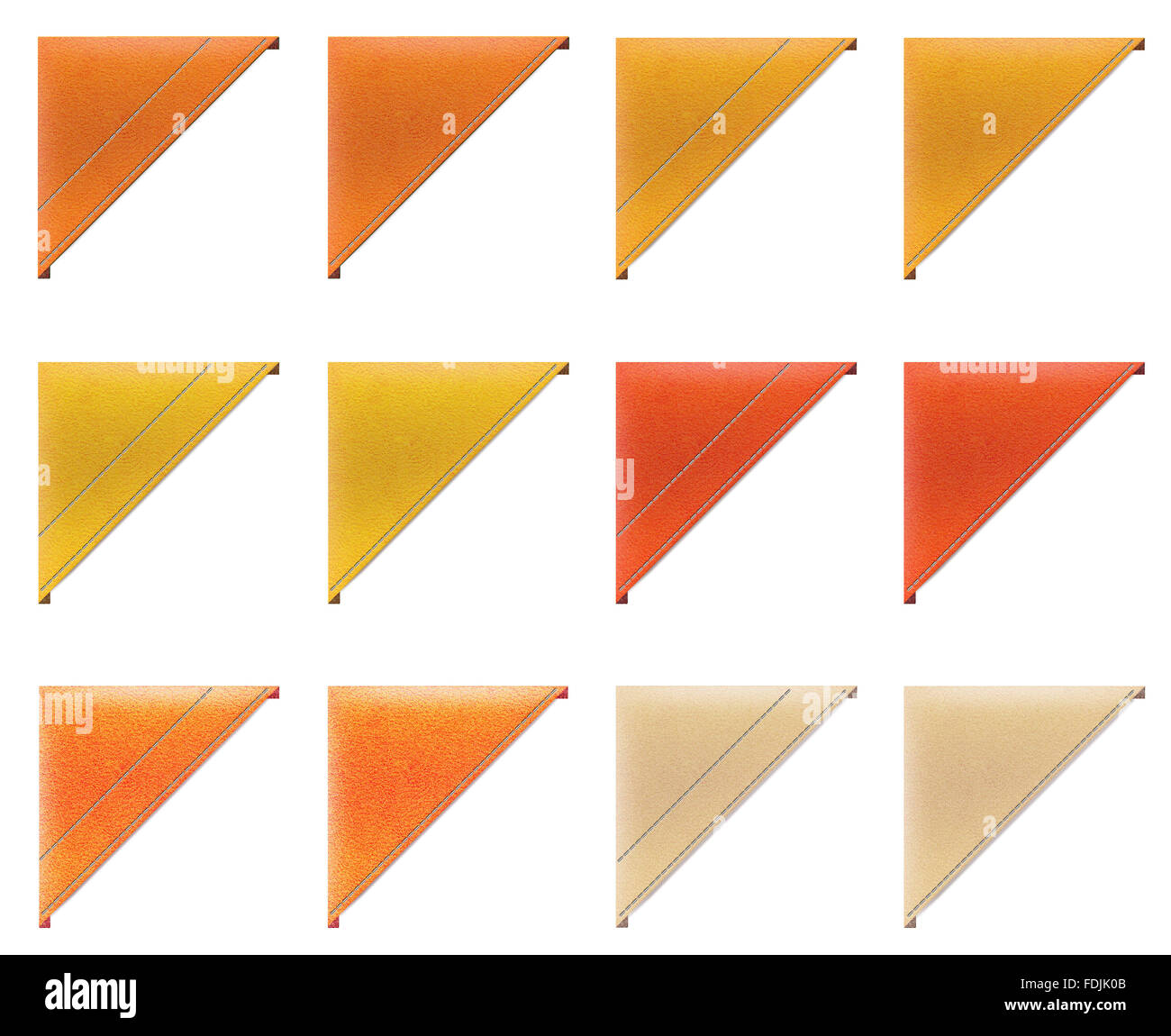 Set of 12 Leather Corner Ribbons Stock Photo - Alamy