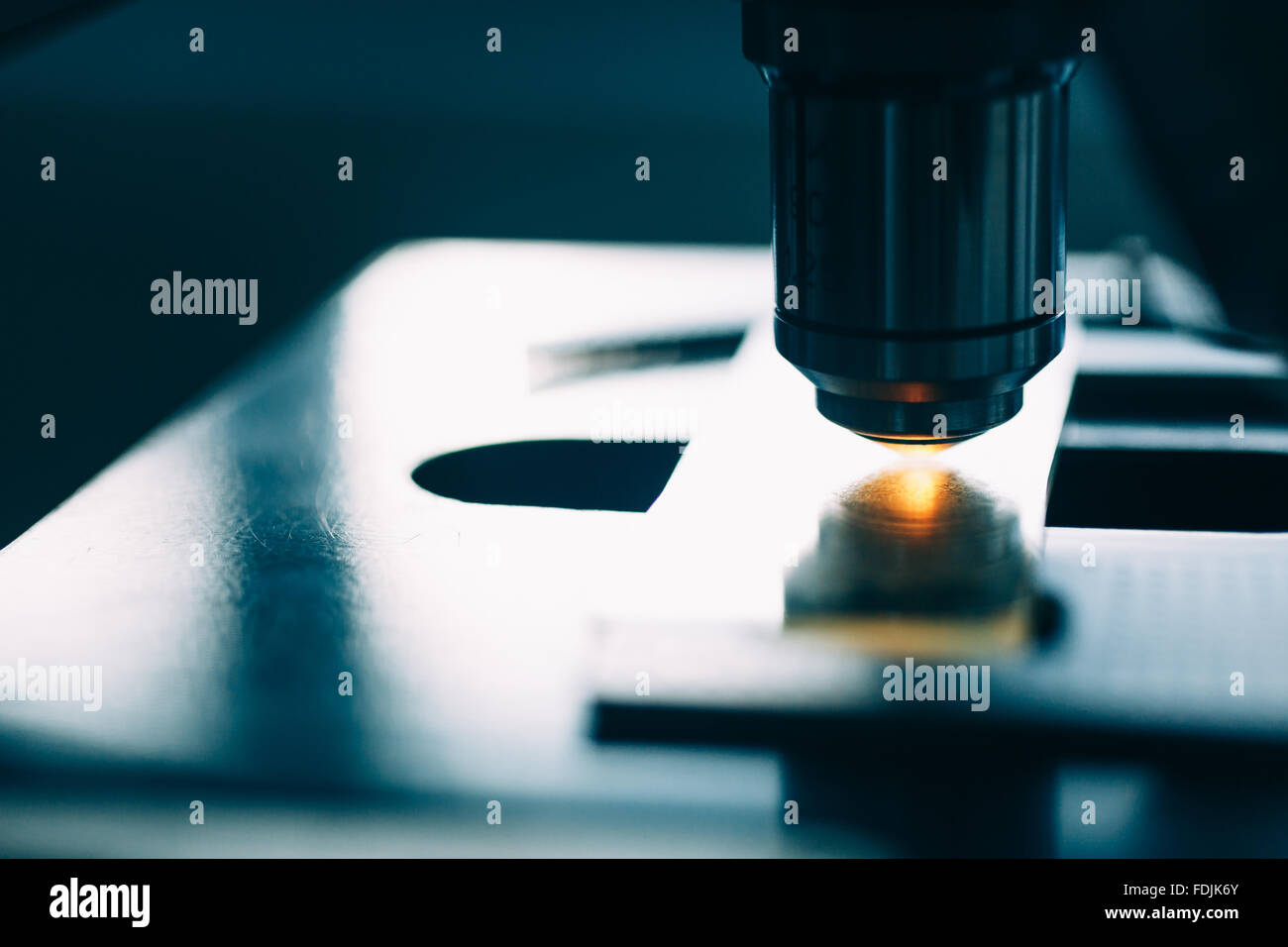 Microscope in Laboratory Stock Photo - Alamy