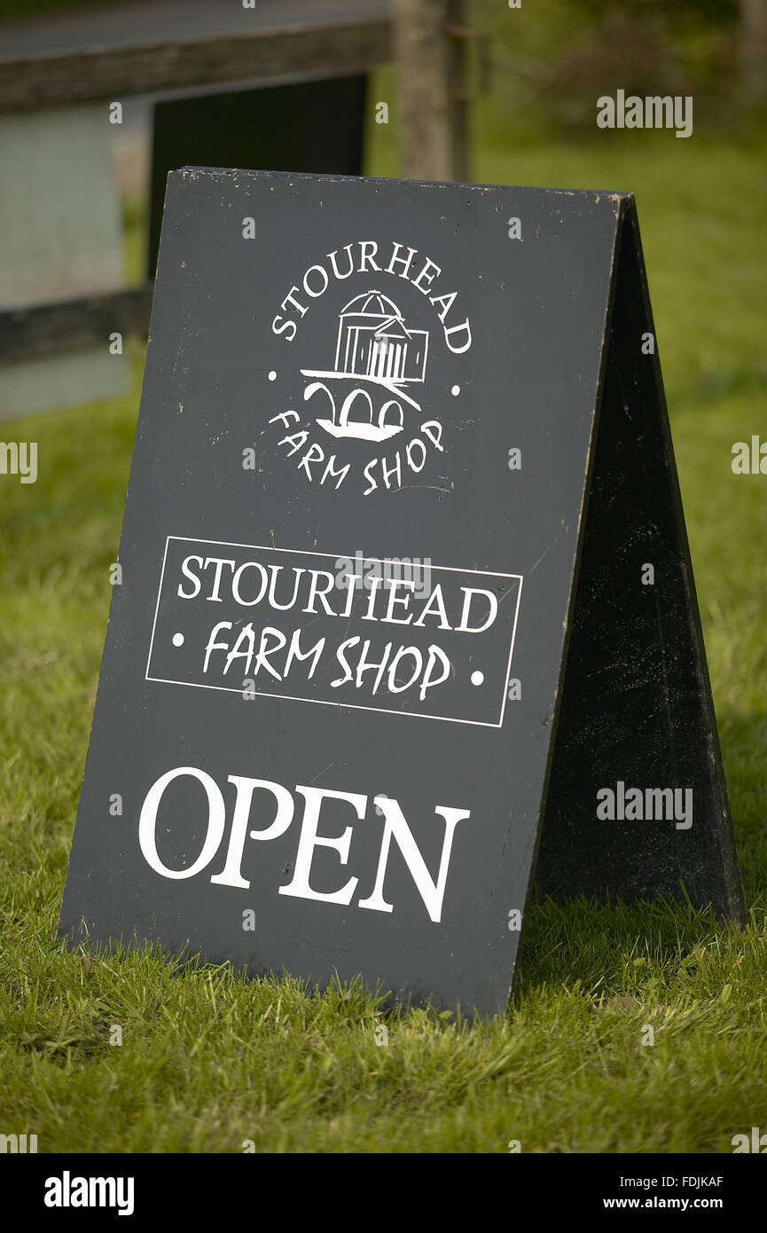 The Stourhead Farm Shop sign, at Stourhead, Wiltshire Stock Photo - Alamy