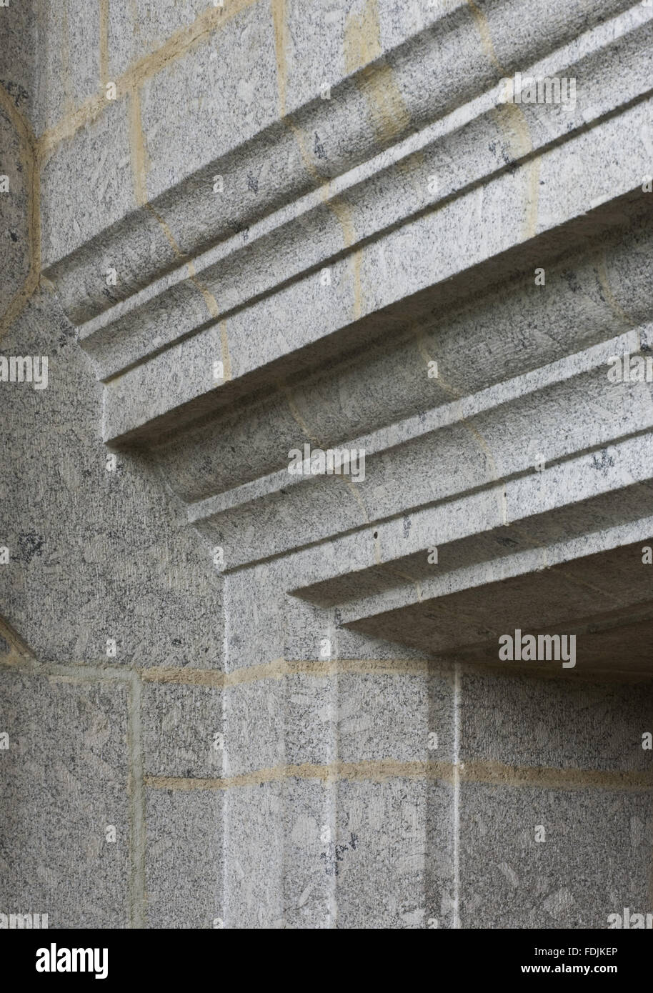 Detail of the granite brickwork and door frame on the Main Stairs ...