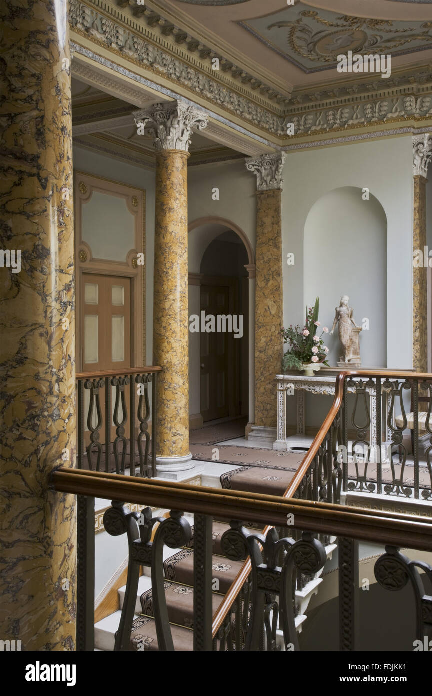 The Staircase Hall with scagliola columns made to look like Sienna ...