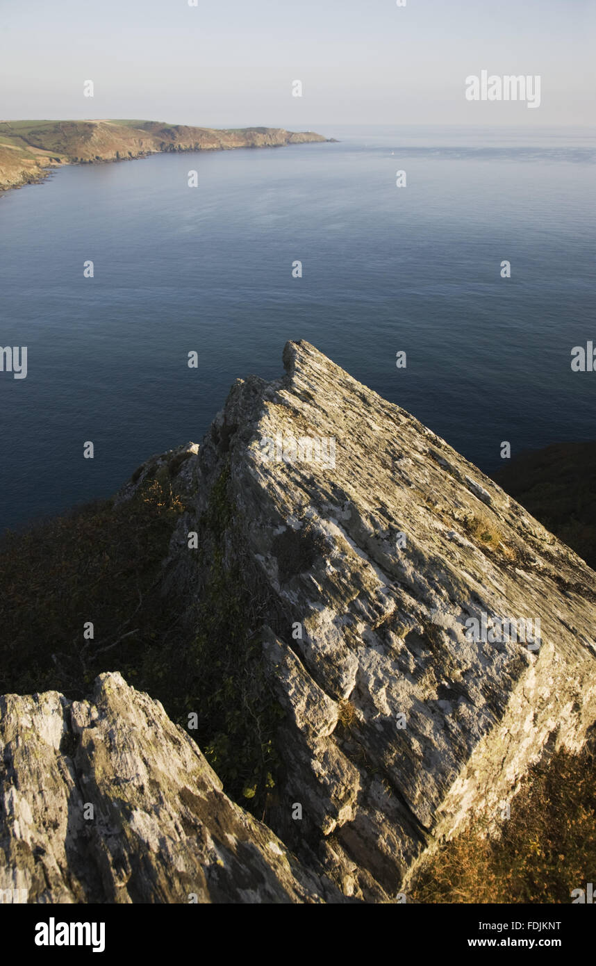 Panoramic view over the Salcombe estuary towards Rickham Common and ...