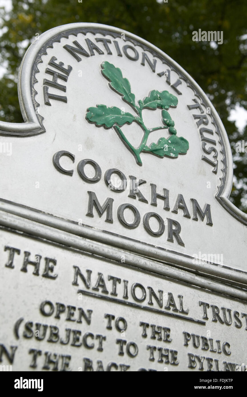 National Trust omega sign for Cookham Moor, Berkshire Stock Photo - Alamy
