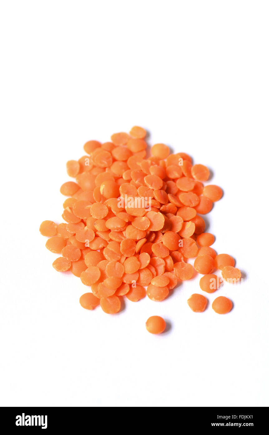 Dry red lentils close Cut Out Stock Images & Pictures - Alamy