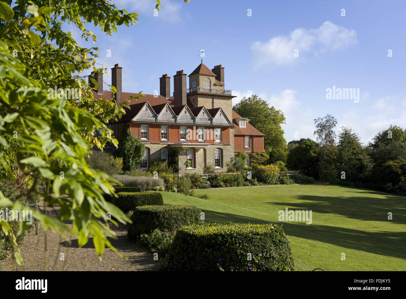 A view over the garden towards the south front of the house designed by ...