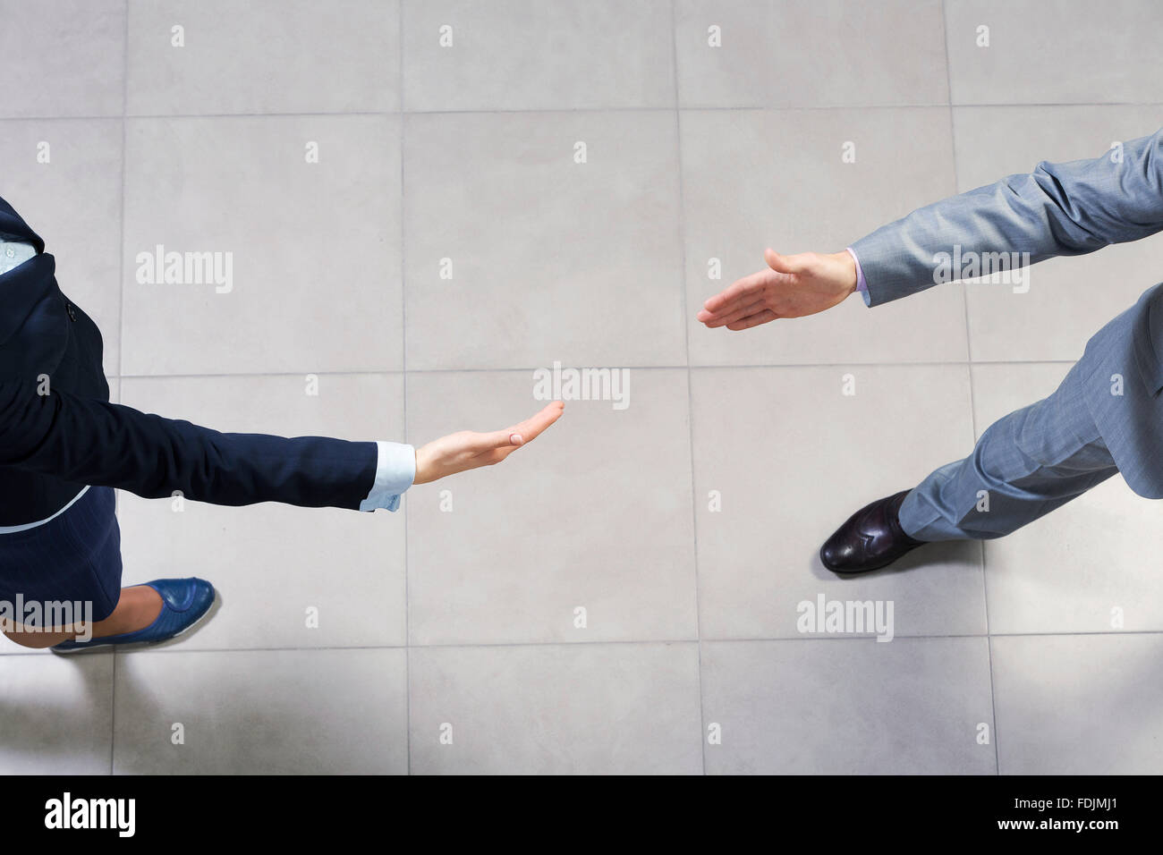 Top view colleagues handshake close hi-res stock photography and images ...