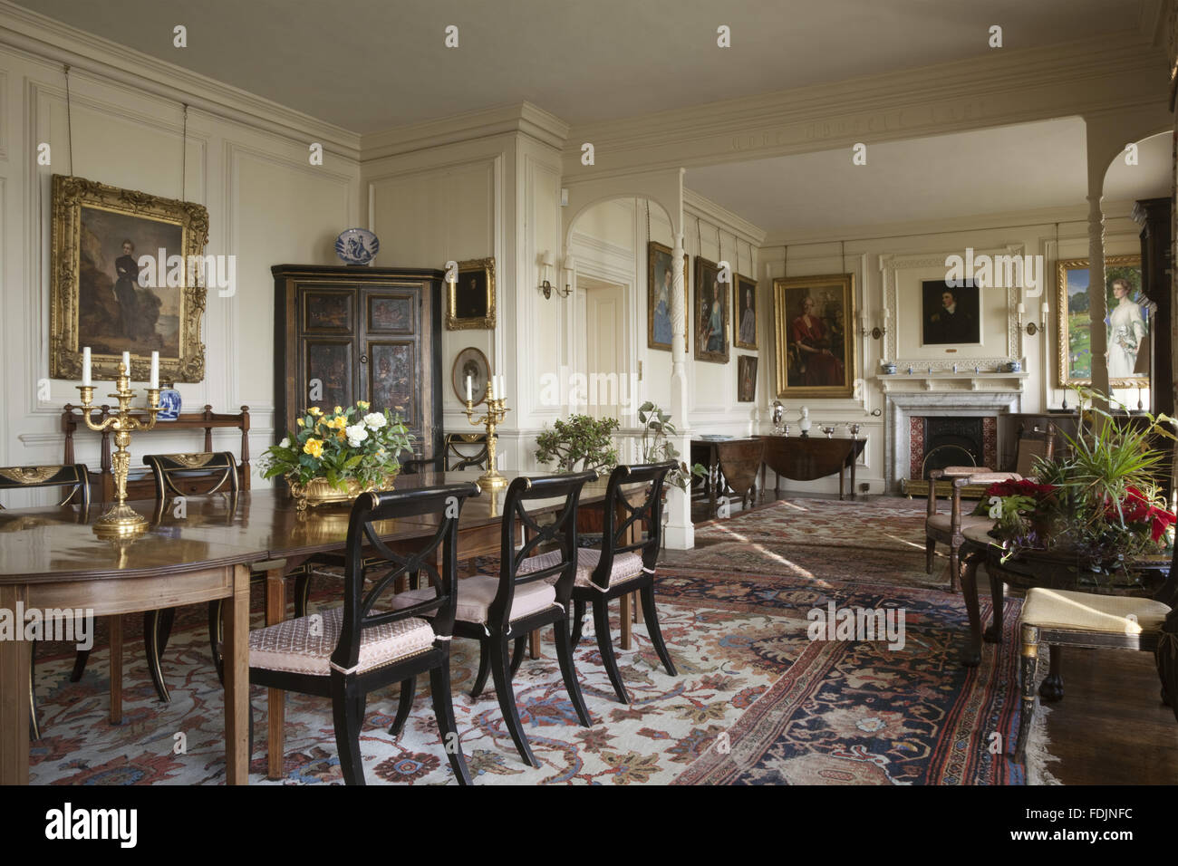 The Dining Room at Gunby Hall, Lincolnshire. The room was created in ...