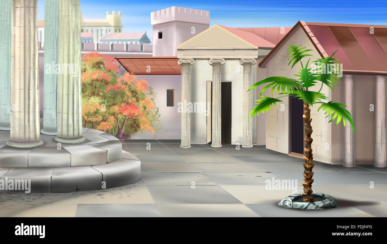 Small Courtyard of an Ancient Temple Stock Photo - Alamy