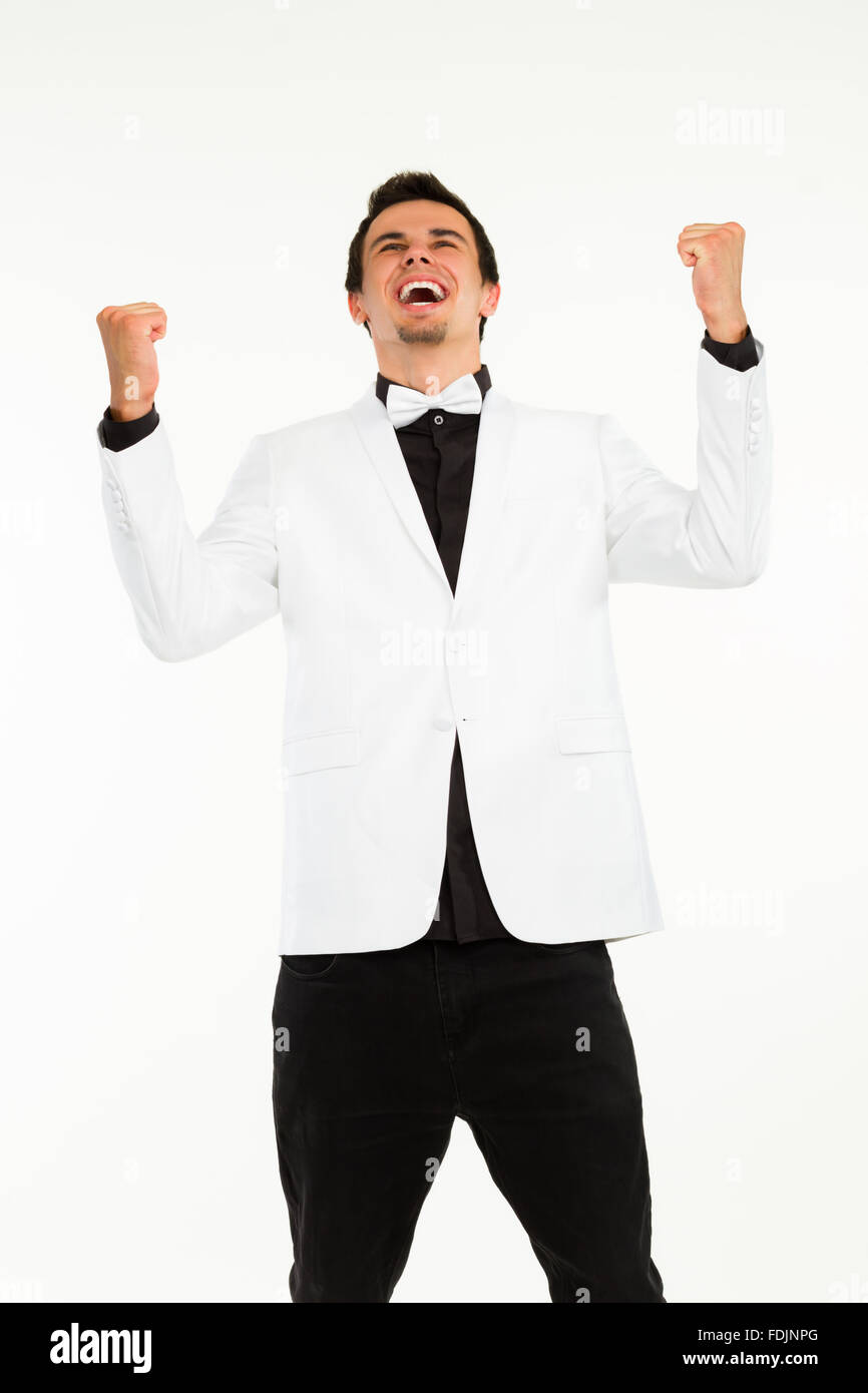 Excited man full of happiness Stock Photo - Alamy