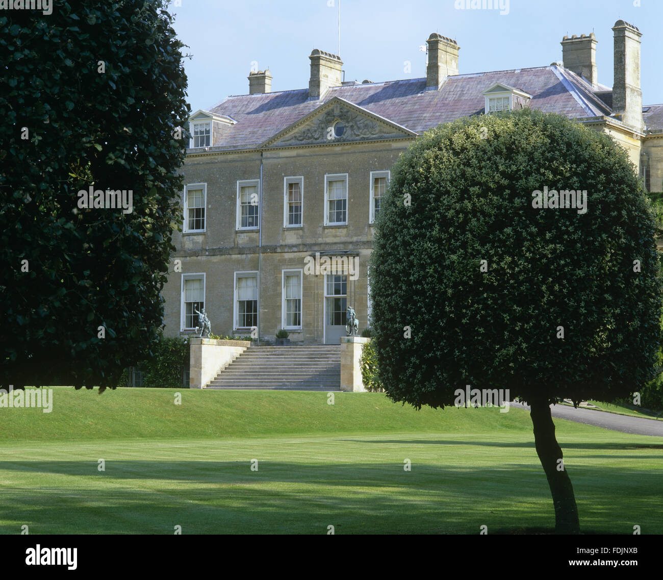 The entrance front of the late eighteenth century neo-classical house ...