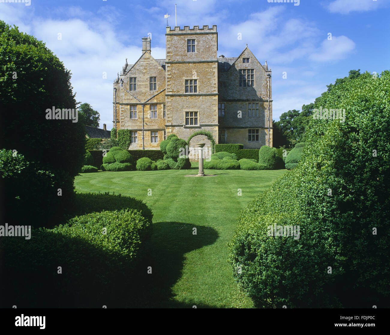 The east front of Chastleton House, Oxfordshire, seen from the topiary ...