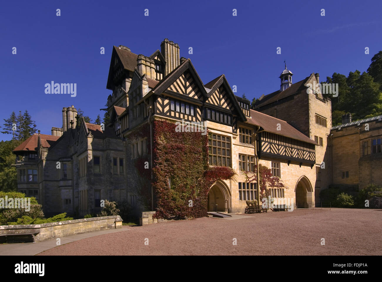The Entrance Front at Cragside, Morpeth, Northumberland. The original ...