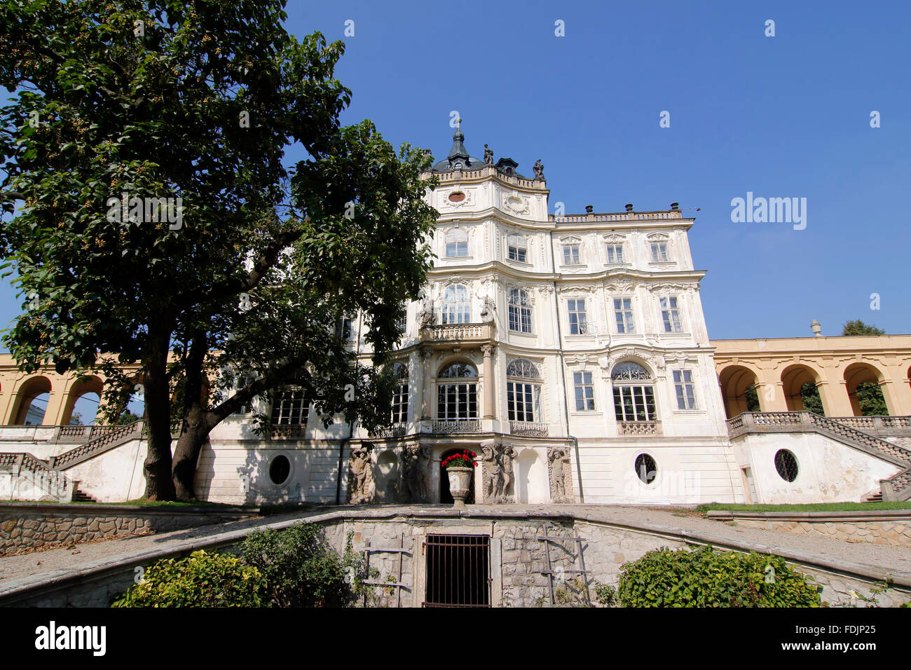 Ploskovice castle - famous Baroque castle Stock Photo - Alamy