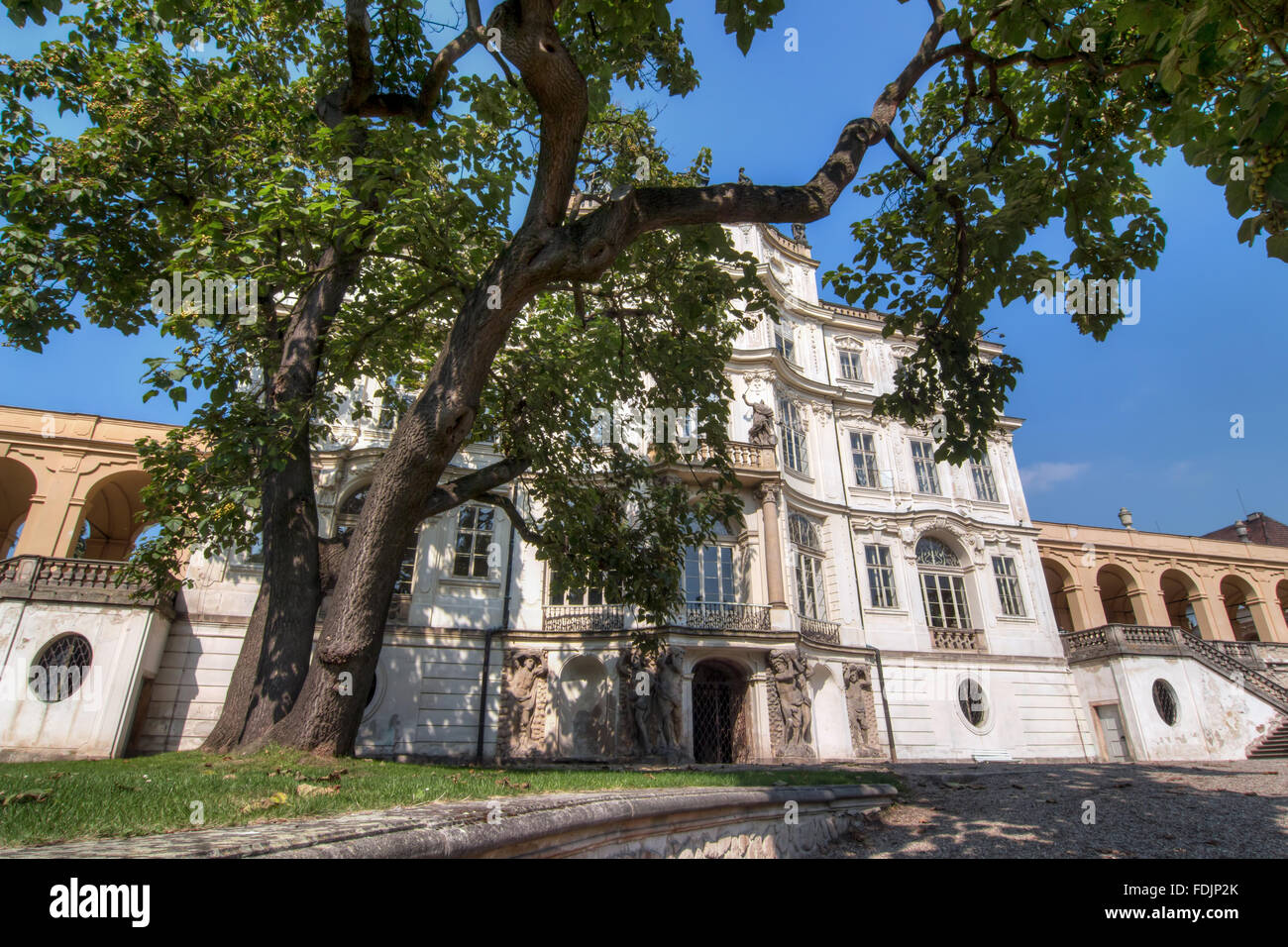 Ploskovice castle - famous Baroque castle Stock Photo - Alamy