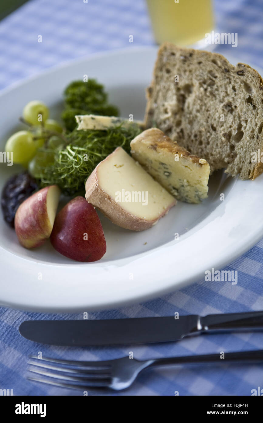 Cheese ploughmans lunch with hand-made bread in the restaurant at ...