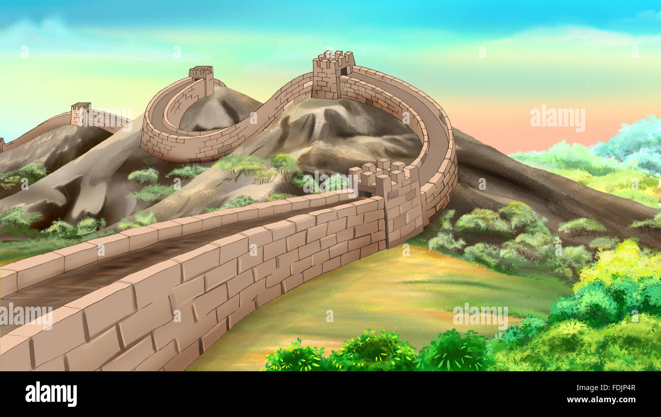 Cartoon great wall china hi-res stock photography and images - Alamy