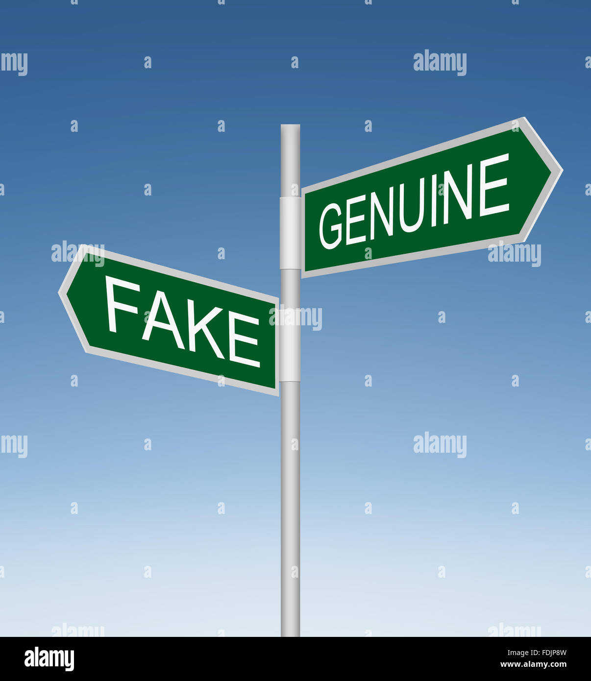 Fake and Genuine Road Signs Stock Photo - Alamy
