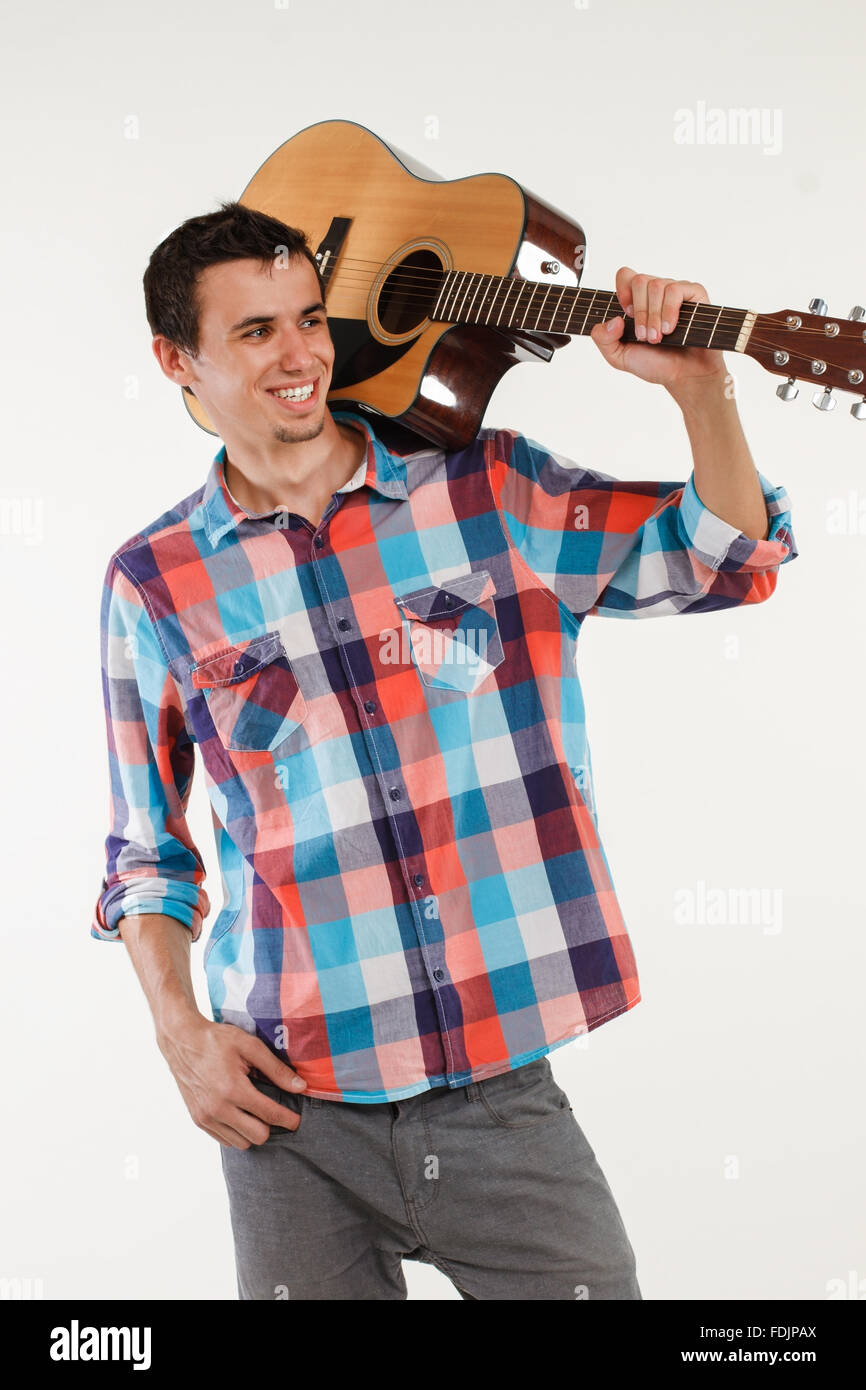 Talented musician with guitar Stock Photo - Alamy