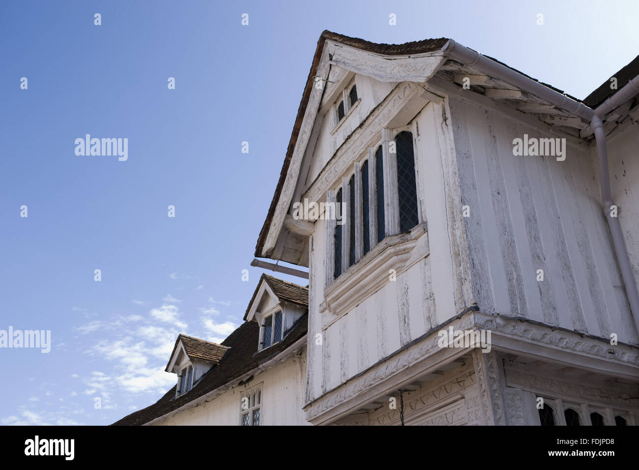 Upper floor and gable details at the Guildhall of Corpus Christi in the ...
