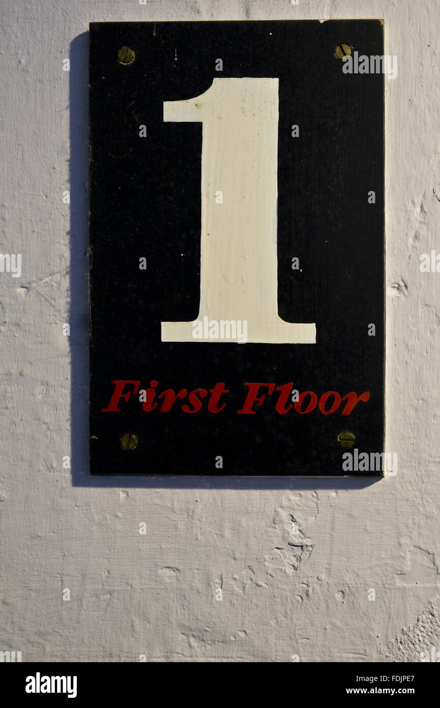 Graphic sign for the first floor inside Quarry Bank Mill, Styal ...