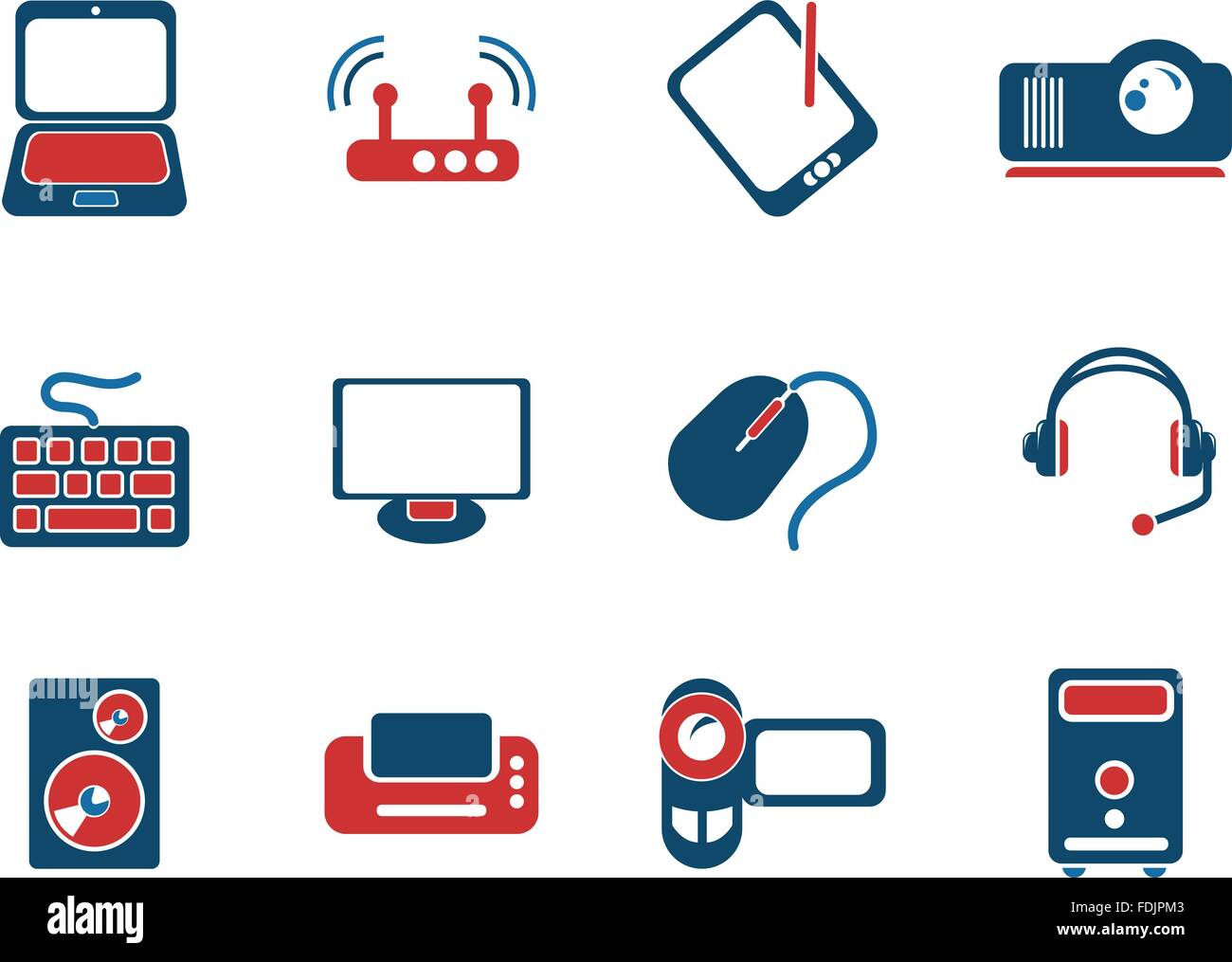 Computer equipment simple vector icons Stock Vector Image & Art - Alamy