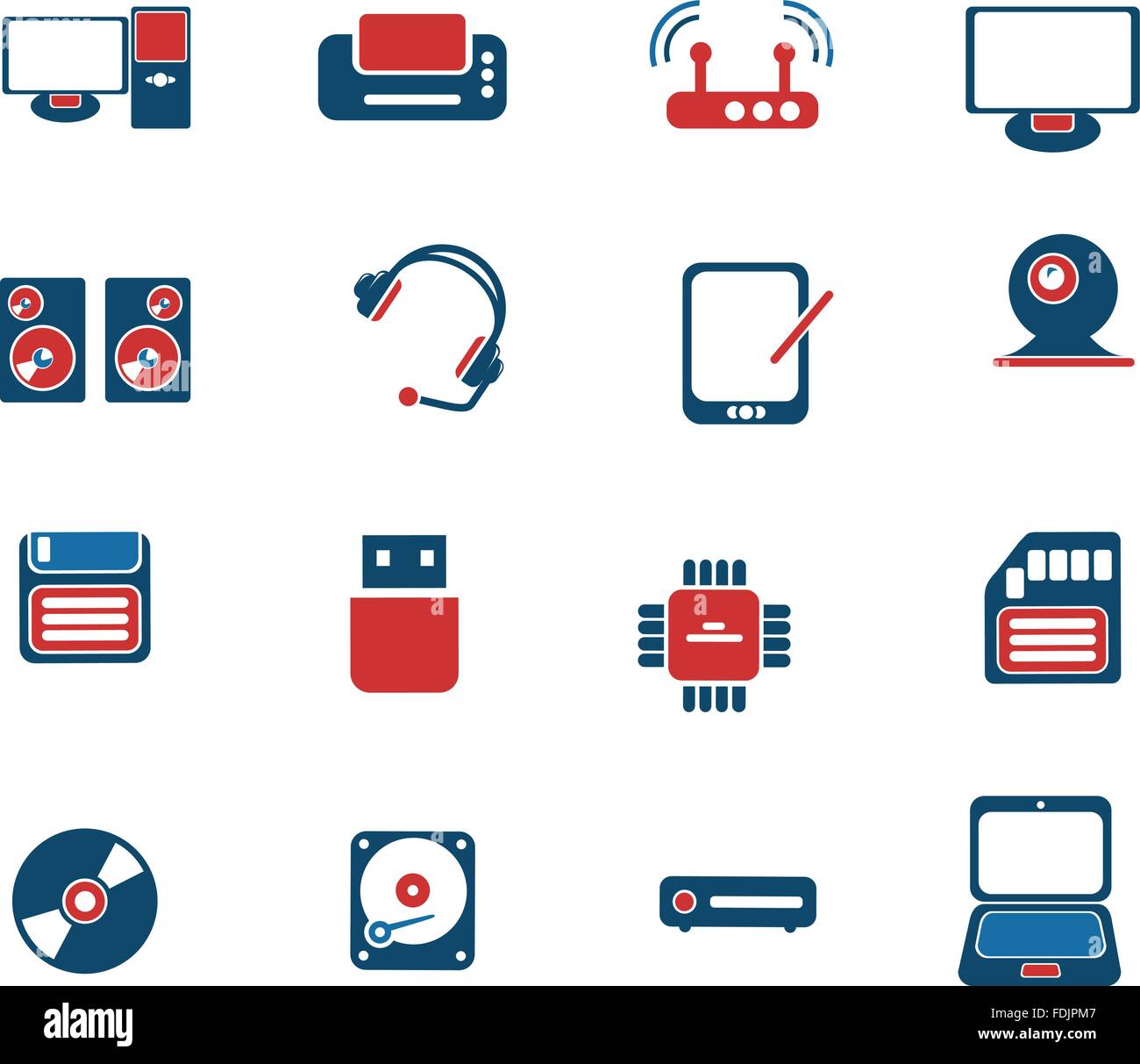 Computer equipment simple vector icons Stock Vector Image & Art - Alamy
