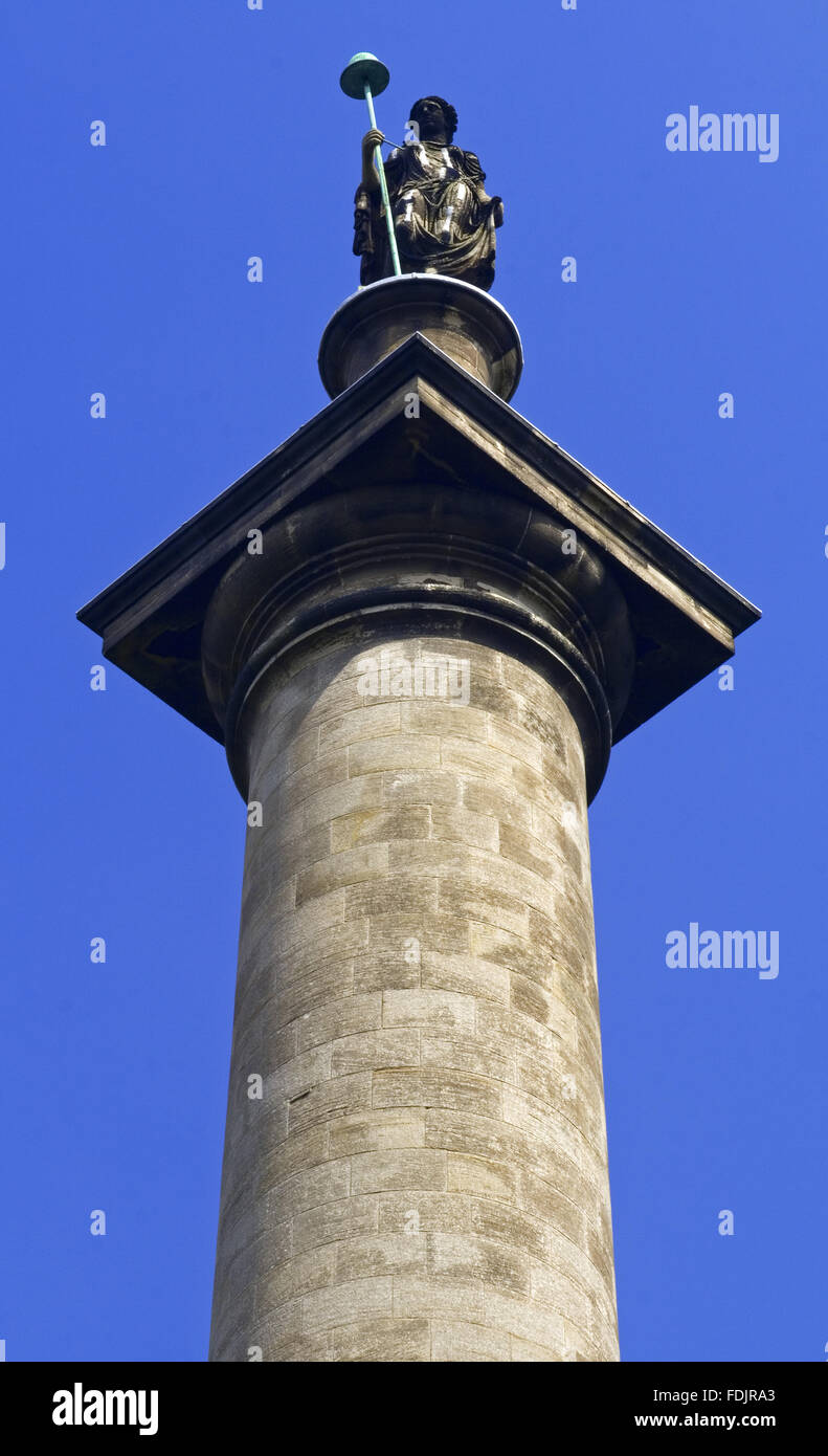 The statue atop the Column to Liberty monument which rises to 140 feet ...
