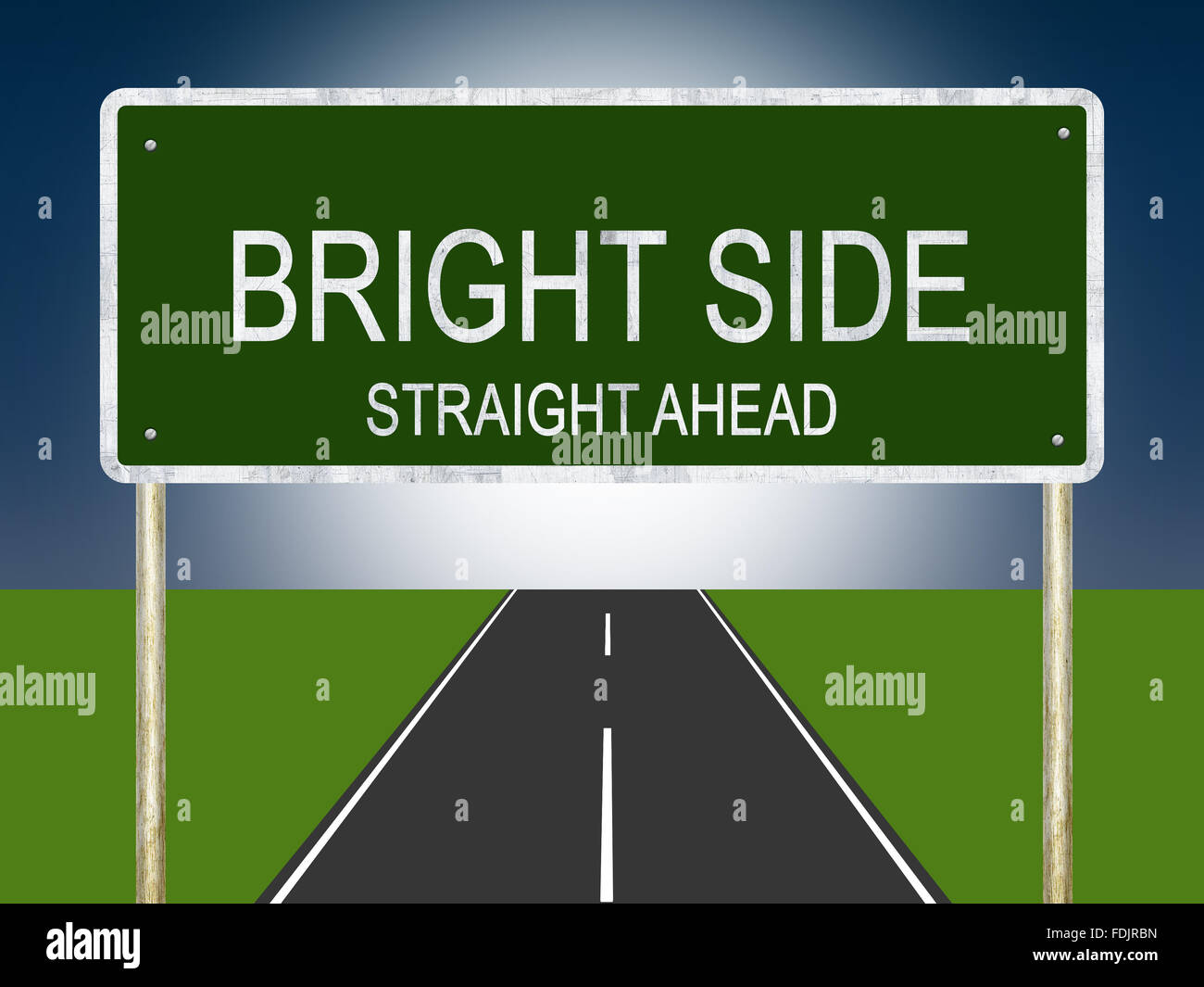 Bright Side Highway Sign Stock Photo - Alamy