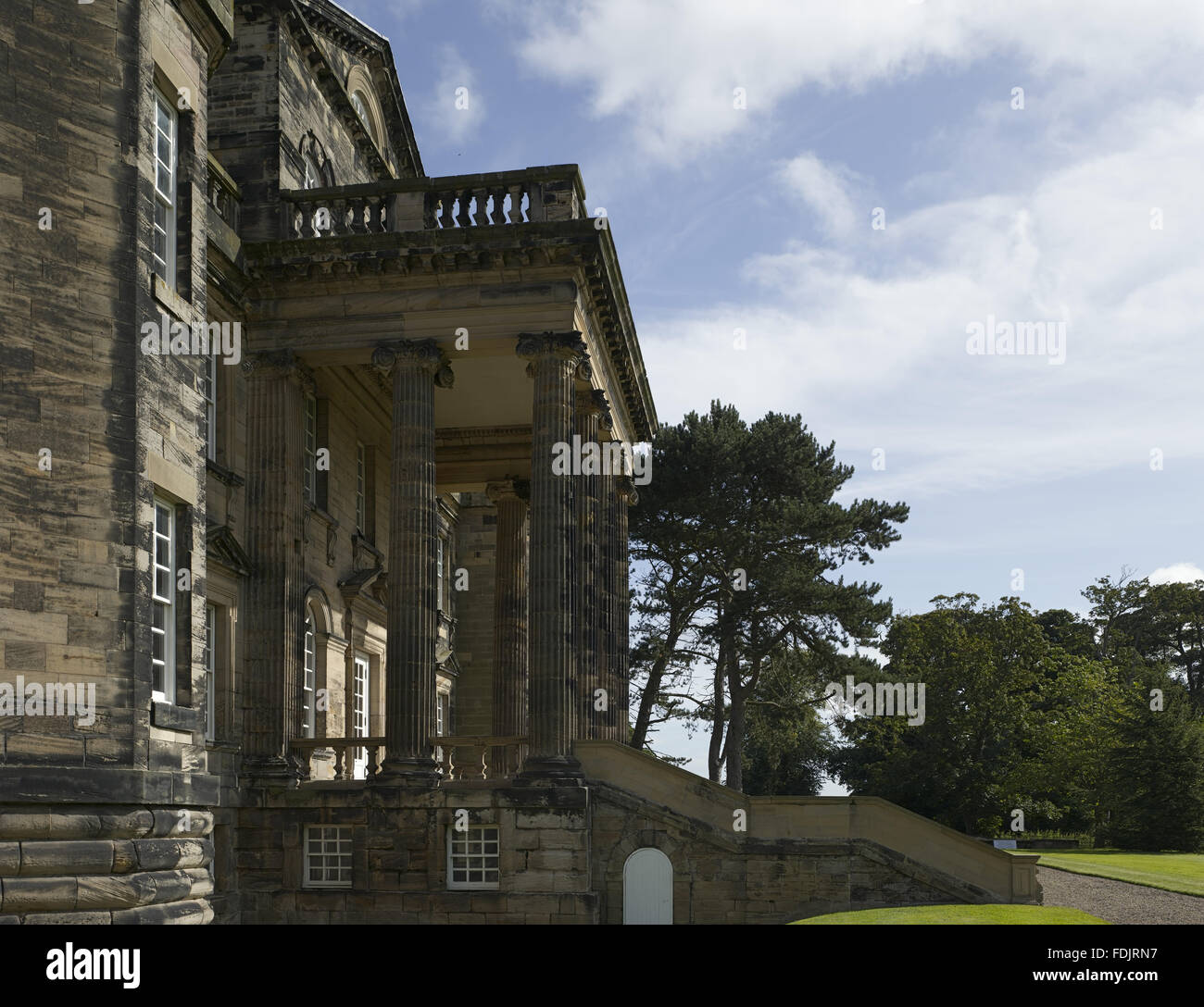 The portico and central part of Seaton Delaval Hall, Northumberland ...