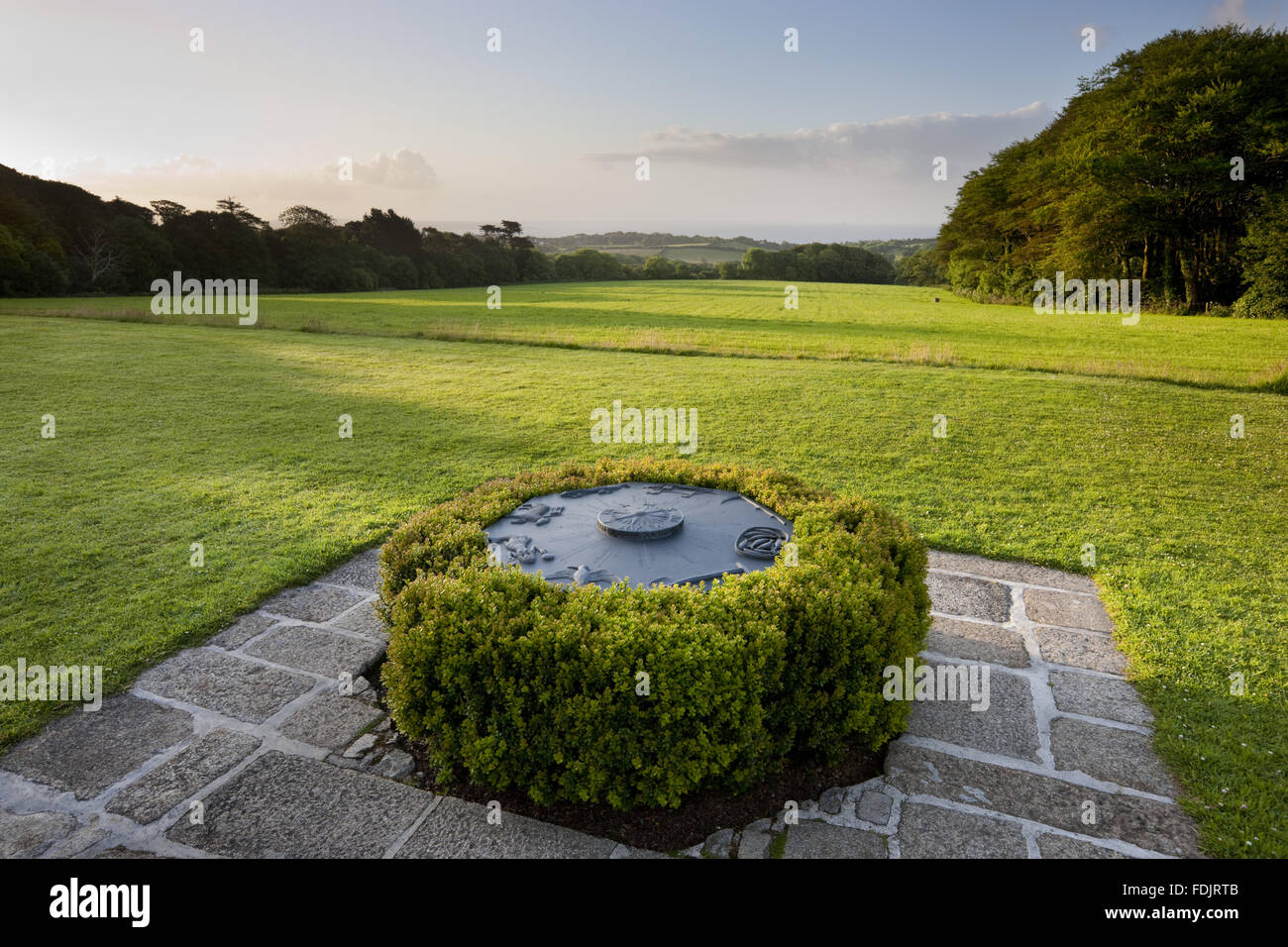 Slate toposcope, on a plinth, pointing to places visible from it ...