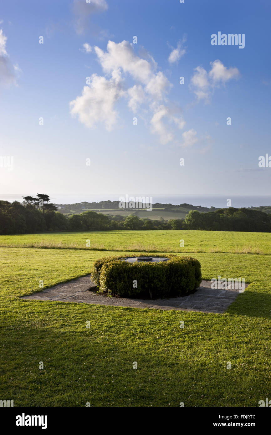 The toposcope on the terrace at Trengwainton Garden, Cornwall. The ...