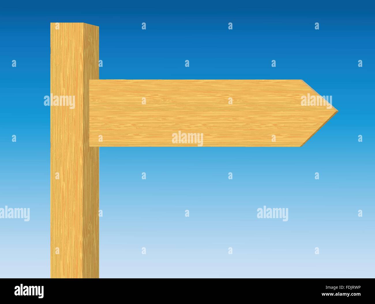 Blank single panel directional wooden road sign Stock Vector Image ...