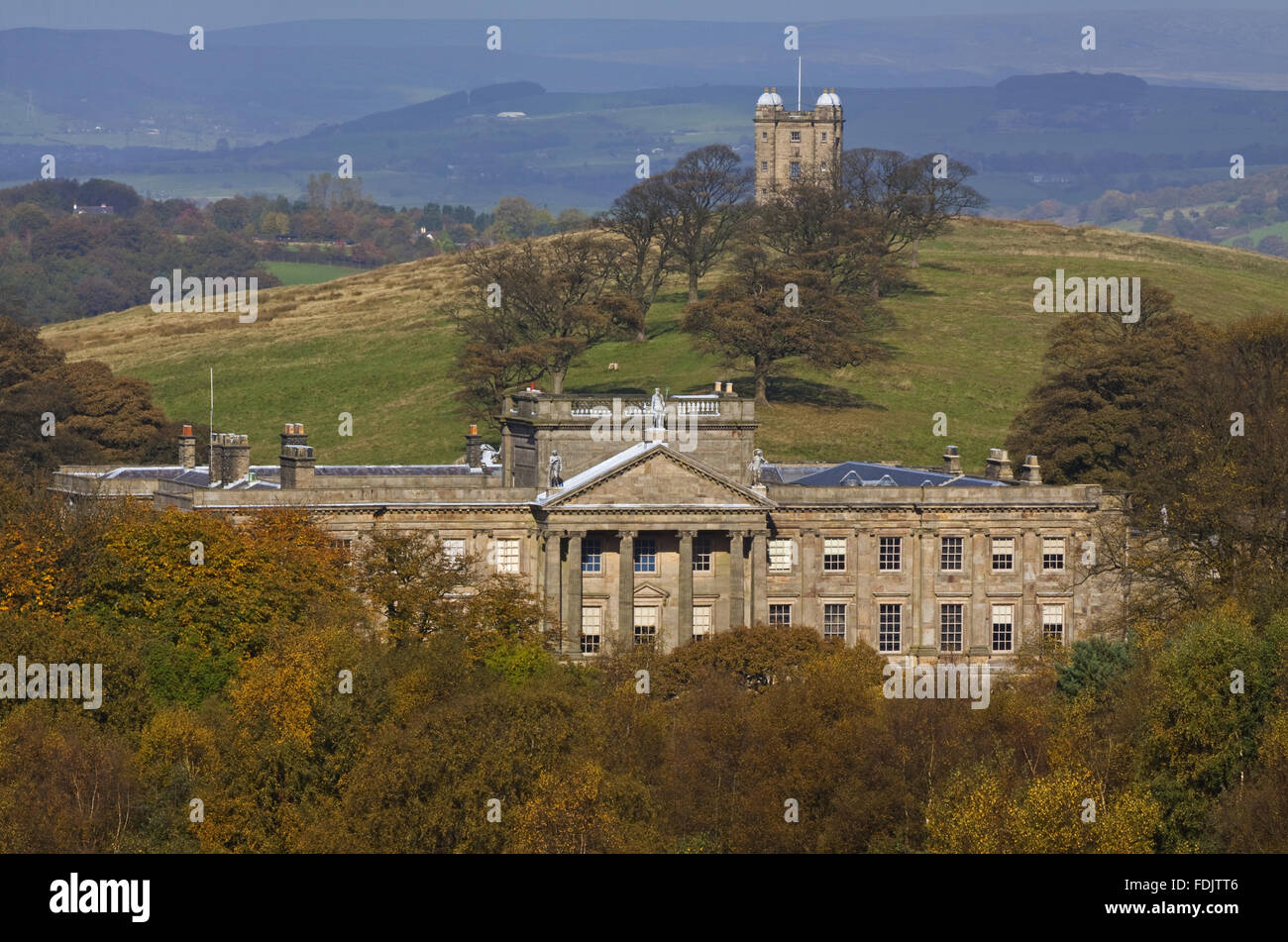 Lyme Park and the Cage, an eighteenth century hunting tower, from ...
