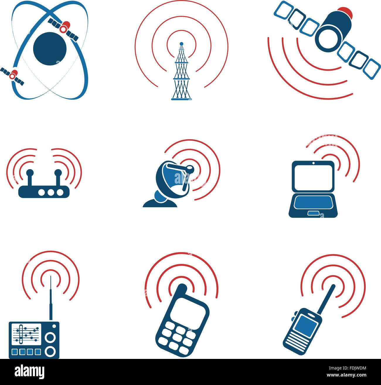 Radio signal simple vector icons Stock Vector Image & Art - Alamy