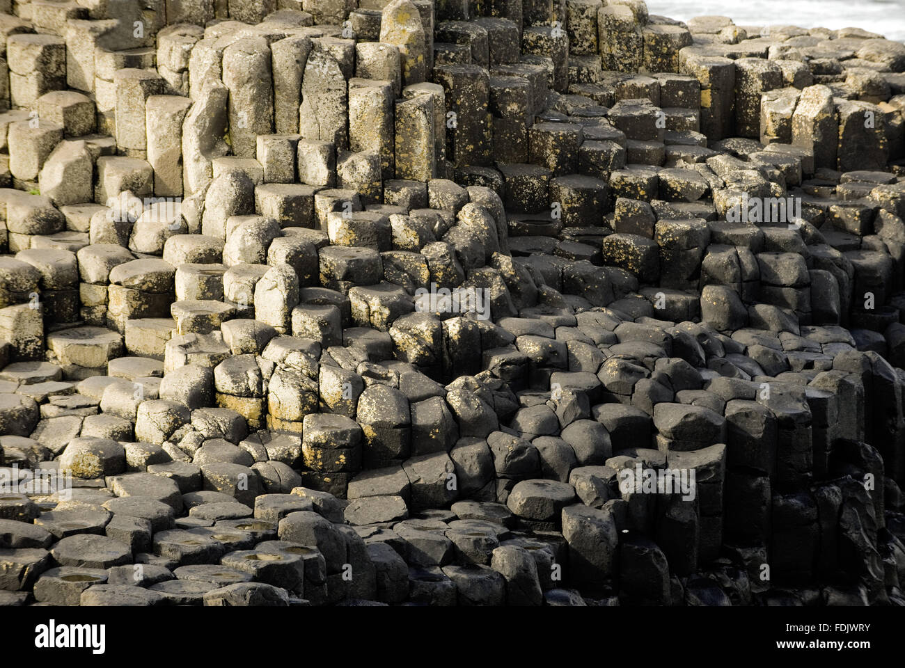 Basalt columns at Giant's Causeway, Co. Antrim, Northern Ireland. This ...