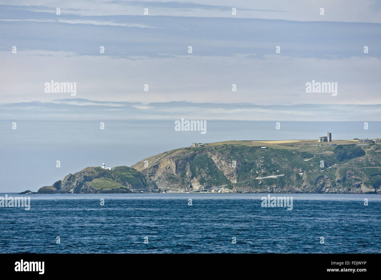 A view of the southern end of Lundy, taken from the approaching ferry ...
