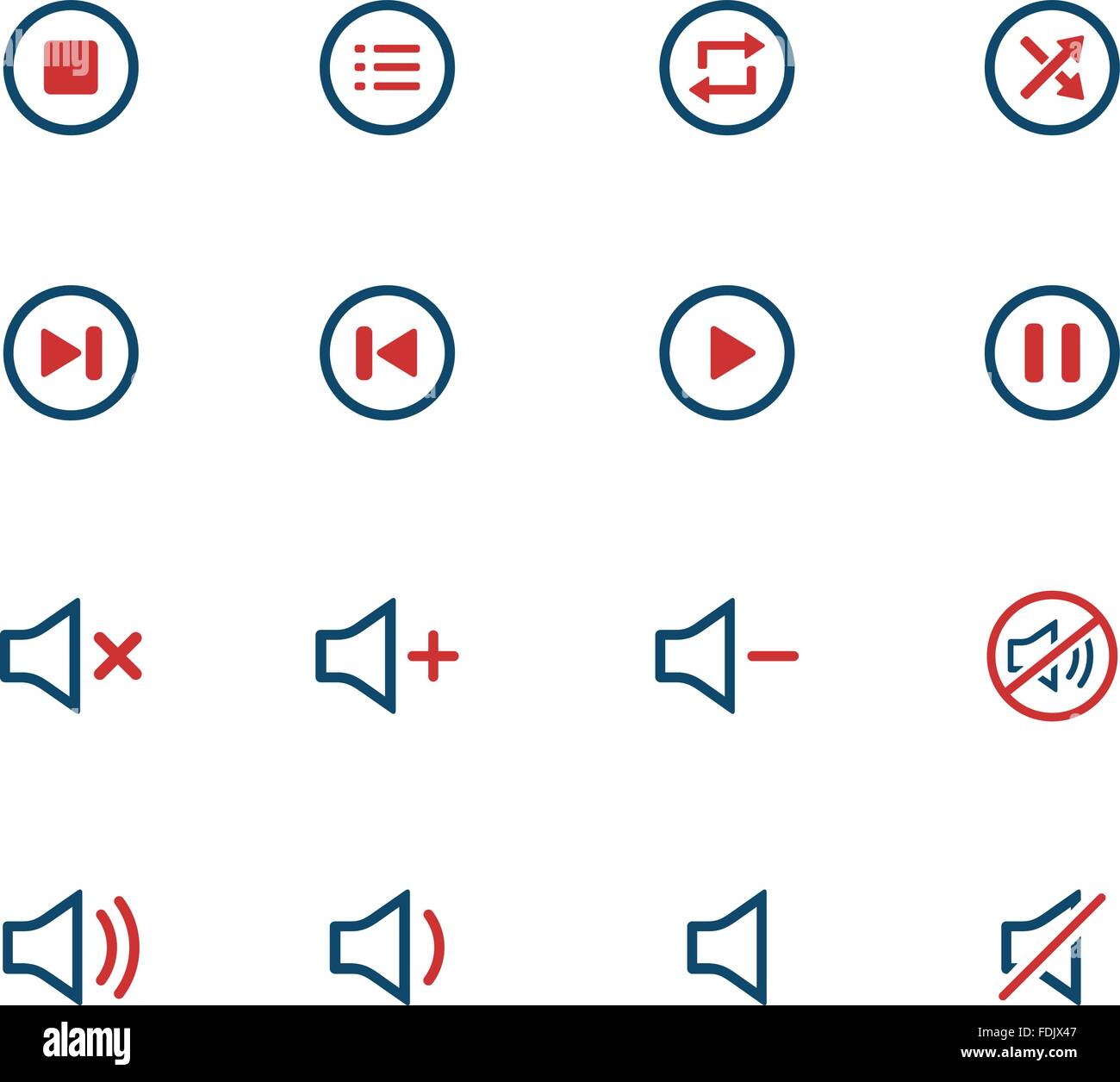 Media player icons Stock Vector Image & Art - Alamy