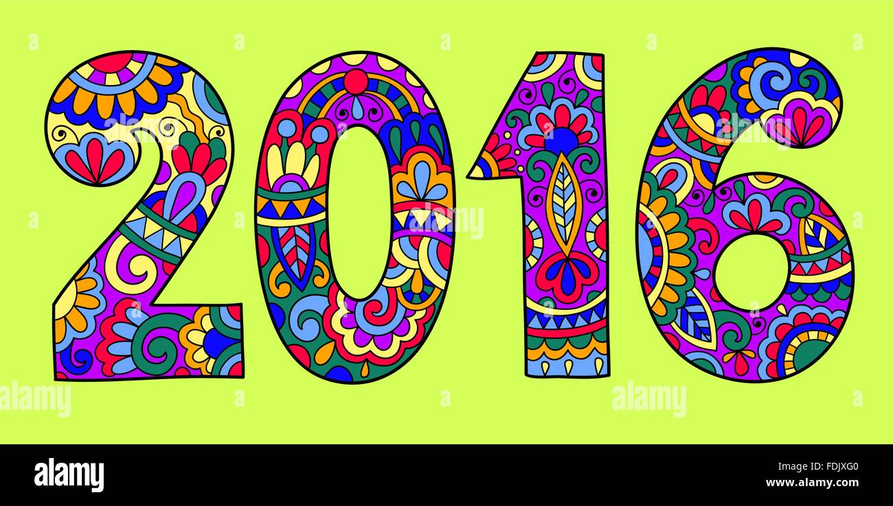new year inscription 2016 hand written Stock Vector Image & Art - Alamy