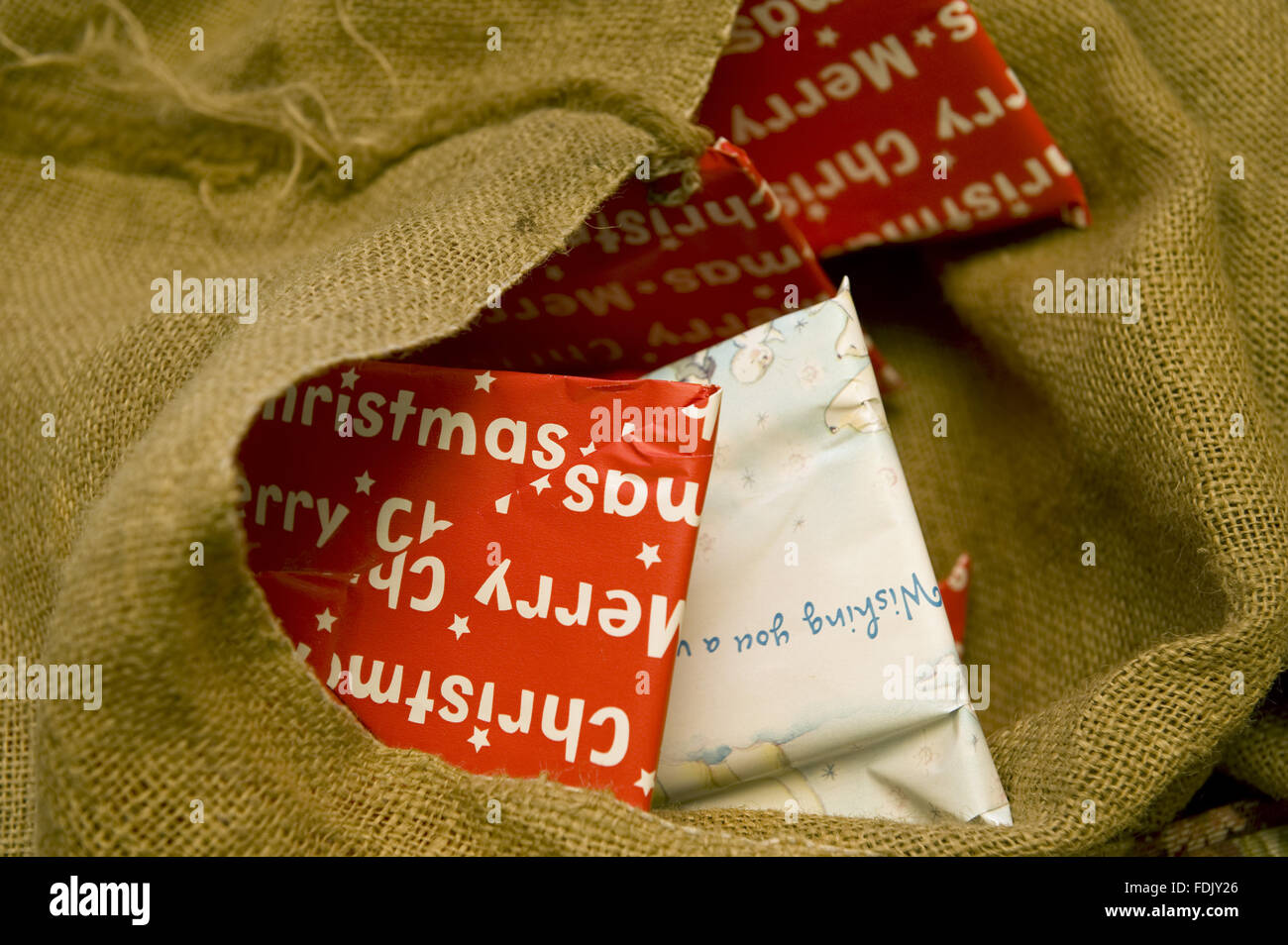 Father christmas with parcel hi-res stock photography and images - Alamy