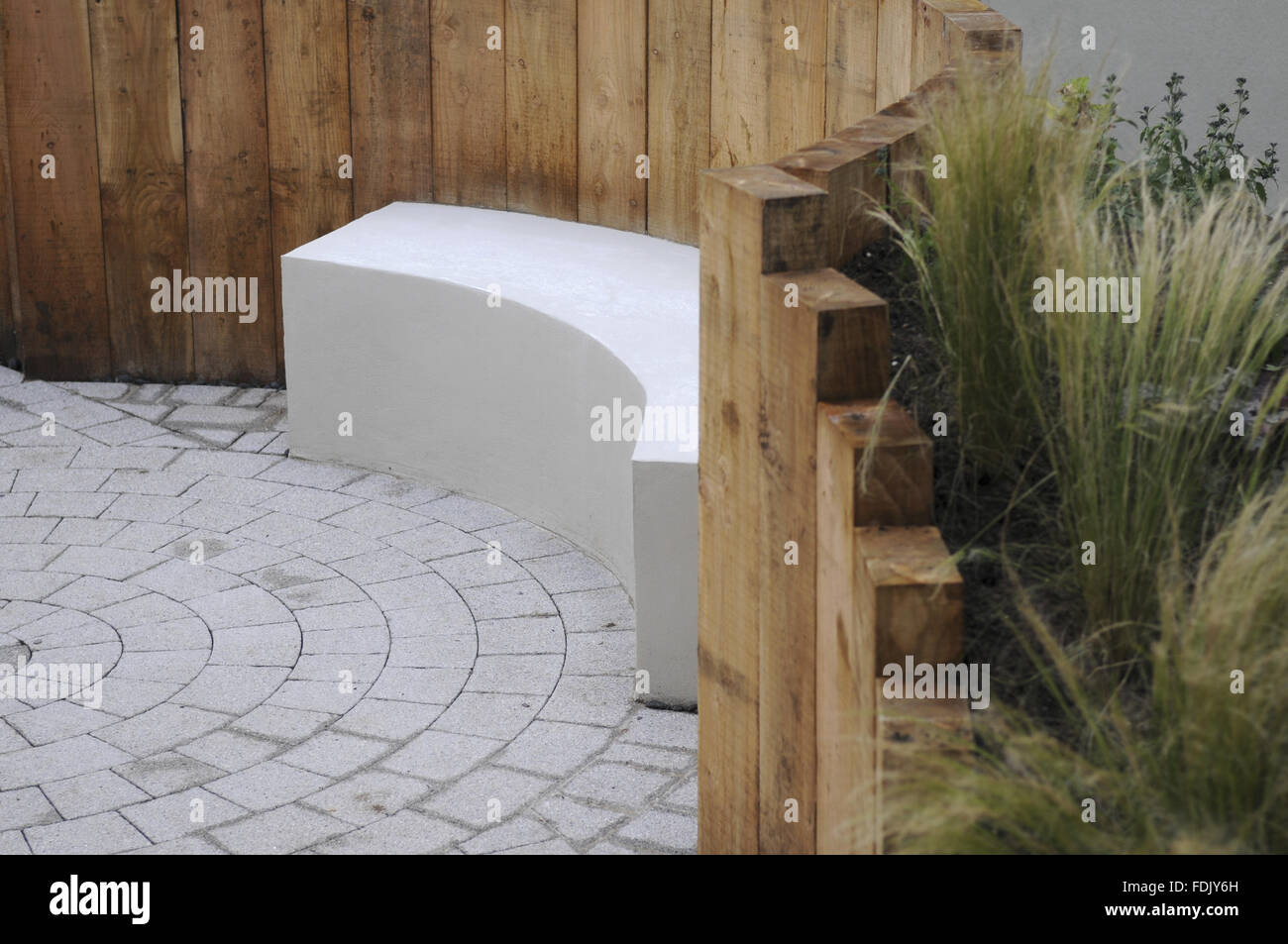 Block paving, seating and raised flower beds in the newly redesigned ...