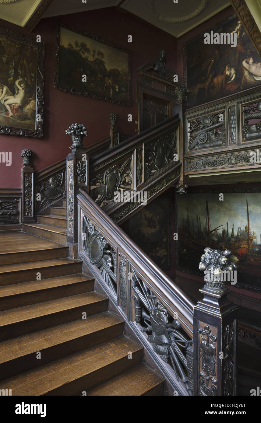 The Great Staircase at Ham House, Richmond-upon-Thames. The staircase ...