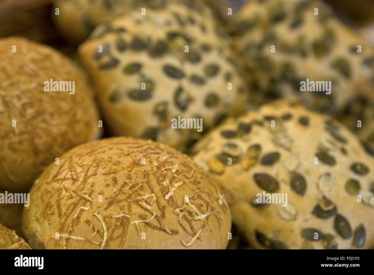 Bread on sale in the National Trust Farm Shop at Polesden Lacey, Surrey ...