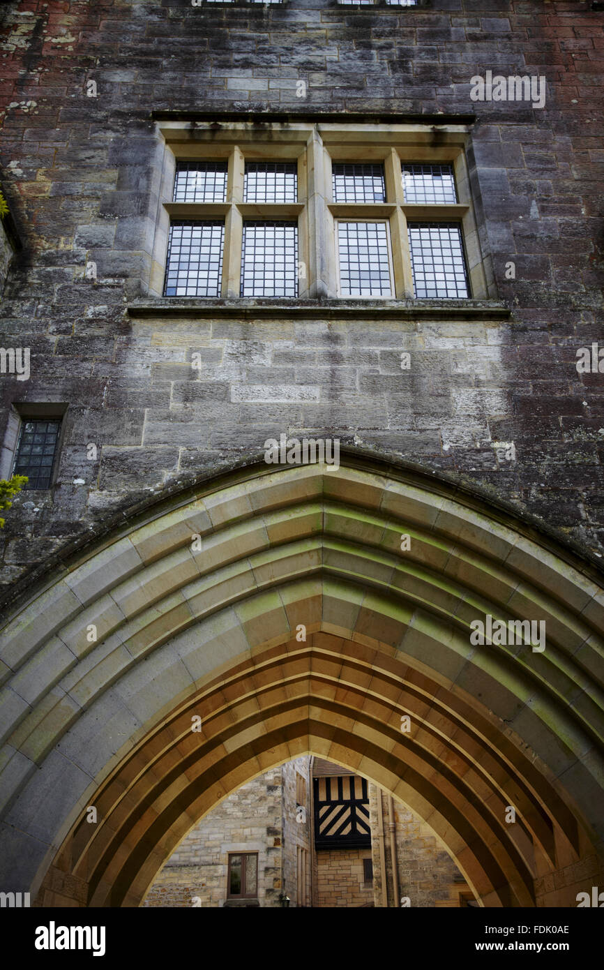 Pointed arch and window detail at Cragside, Northumberland, the home of ...